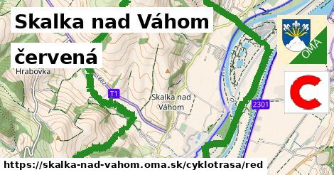 Skalka nad Váhom Cyklotrasy červená - oma.sk